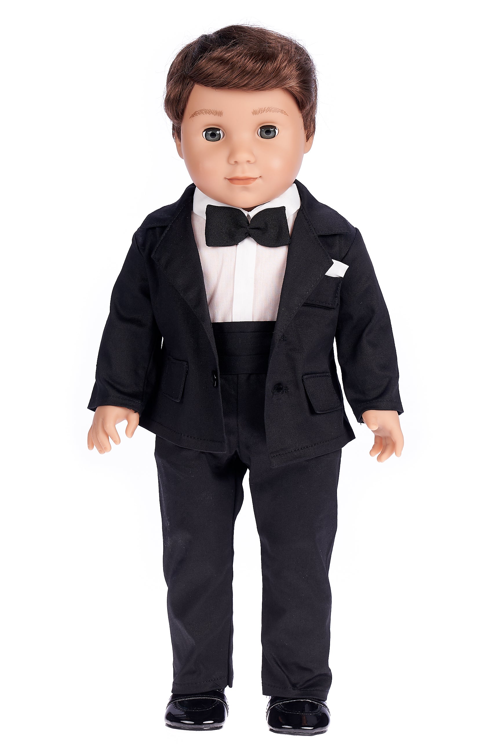 Doll Tuxedo - 5 Piece Doll Set - Black Jacket, White Shirt, Dress Shoes ...